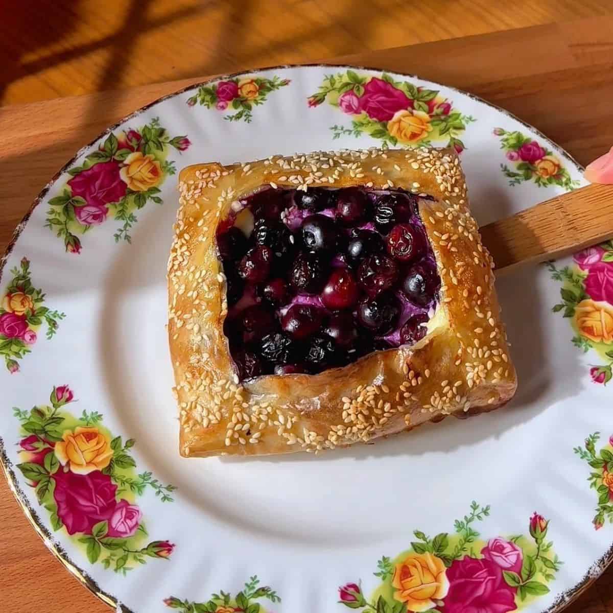 Blueberry and Ricotta Rice Paper Danish - thechefoutwest